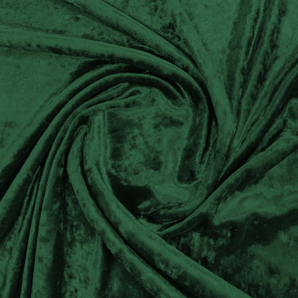 Forest Green Crushed Velvet Fabric by the metre|Crushed Velour Fabric ...